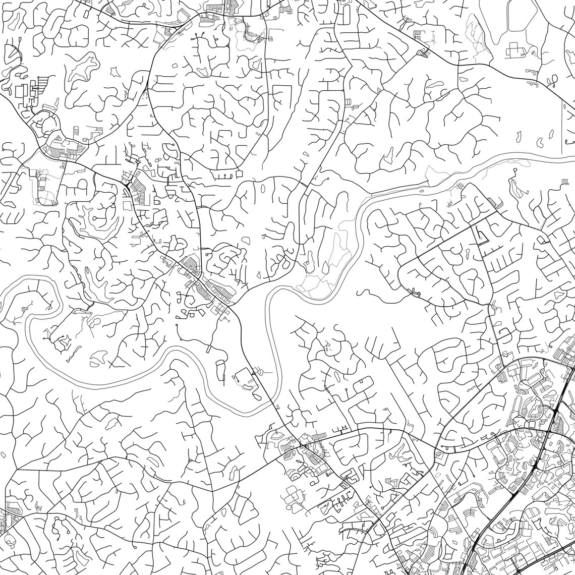 Peachtree Corners Map Print, Peachtree Corners Map Poster Wall Art, Ga ...