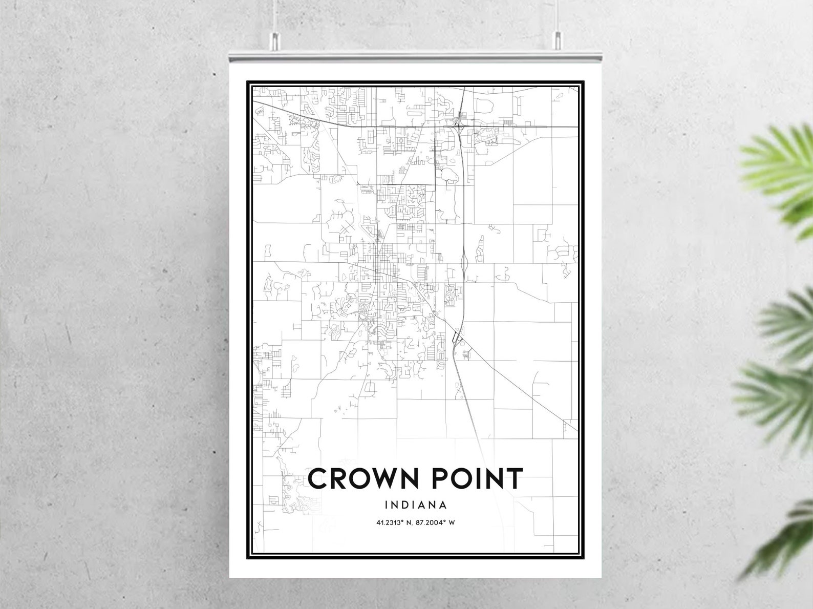 Crown Point Map Print Crown Point Map Poster Wall Art in - Etsy
