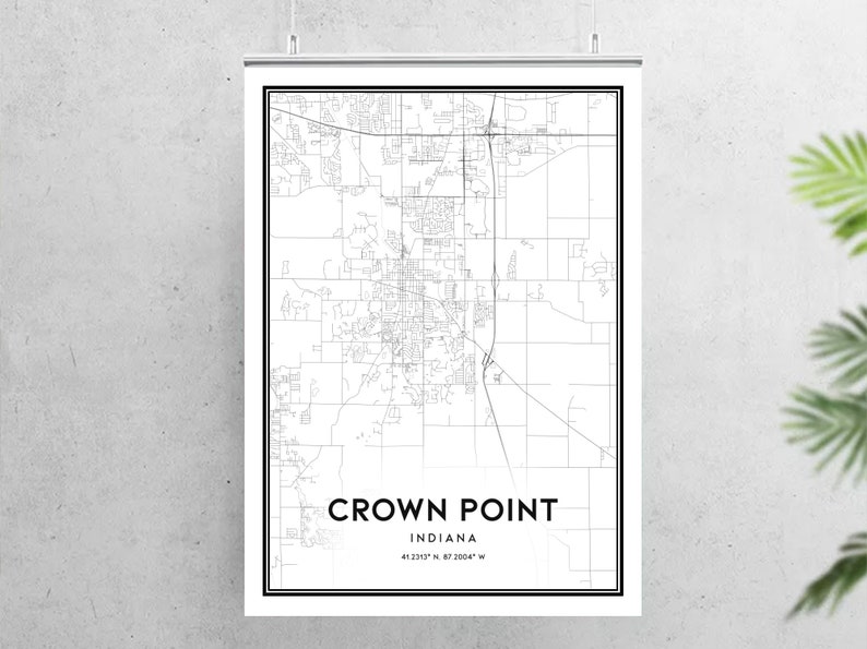Crown Point Map Print Crown Point Map Poster Wall Art in - Etsy