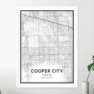 Cooper City Map Print Cooper City Map Poster Wall Art Fl | Etsy