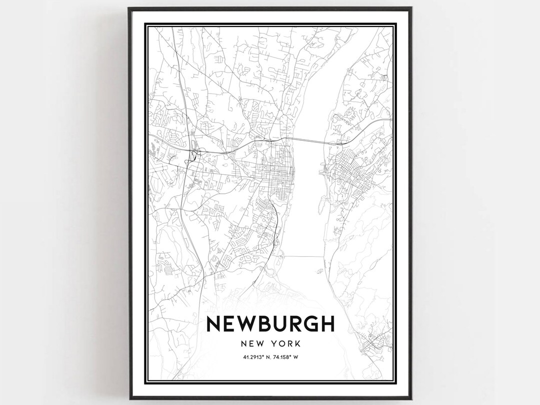 Newburgh Map Print, Newburgh Map Poster Wall Art, Ny City Map, New York ...