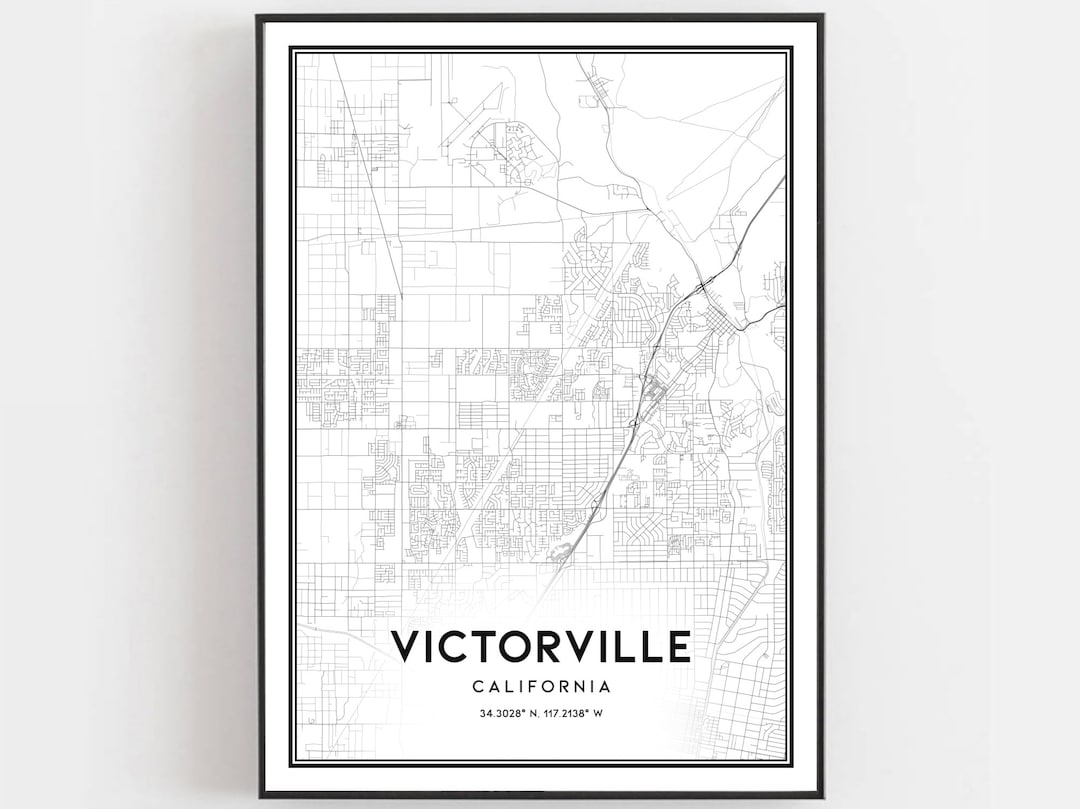 Victorville Map Print, Victorville Map Poster Wall Art, Ca City Map ...