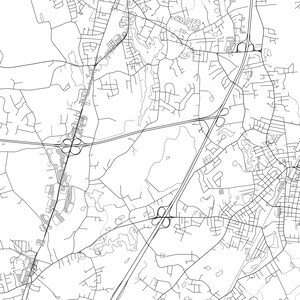 Attleboro Map Print, Attleboro Map Poster Wall Art, Ma City Map ...