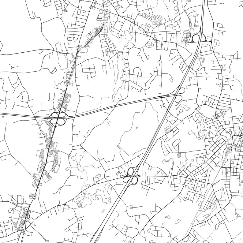 Attleboro Map Print Attleboro Map Poster Wall Art Ma City - Etsy