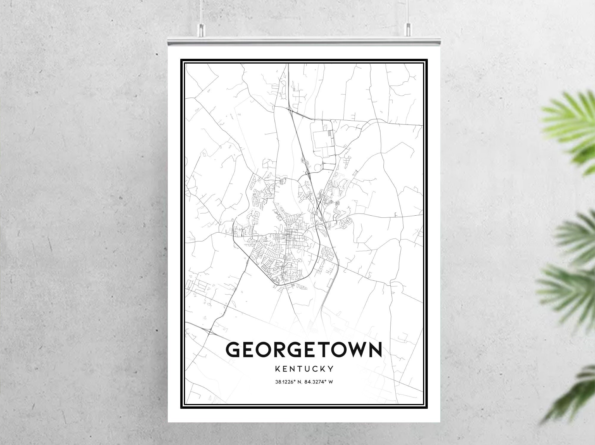 Georgetown Map Print Georgetown Map Poster Wall Art Ky City - Etsy