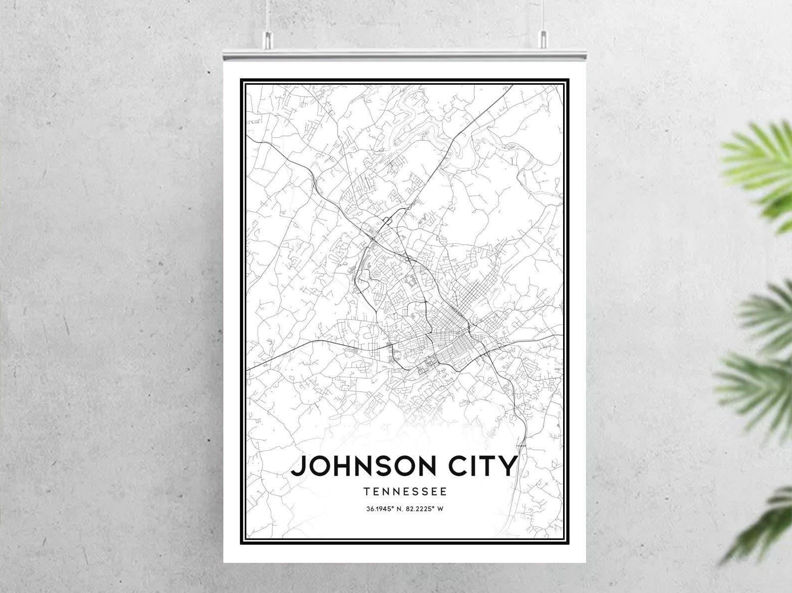 Johnson City Map Print Johnson City Map Poster Wall Art Tn - Etsy