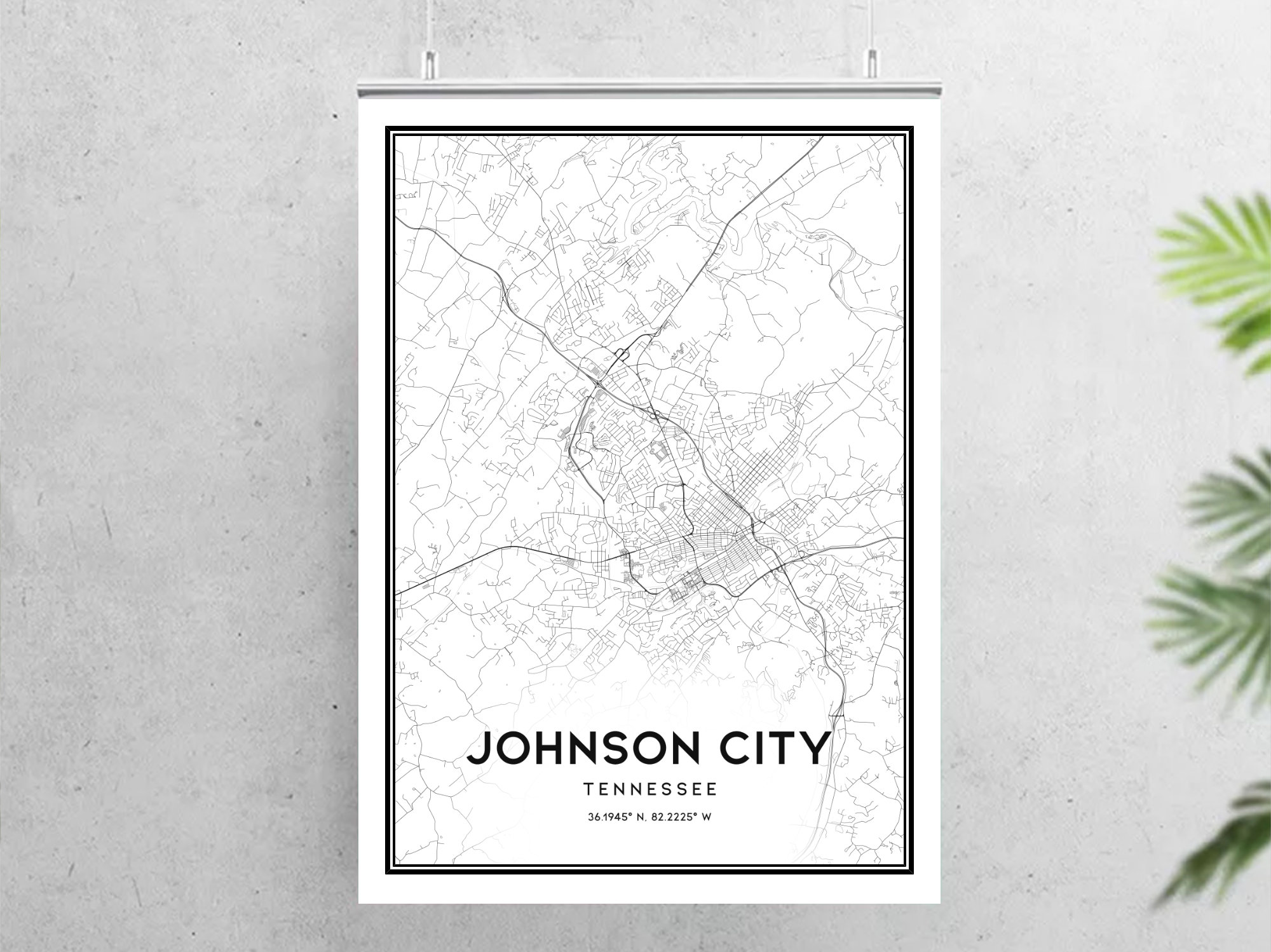 Johnson City Map Print Johnson City Map Poster Wall Art Tn - Etsy