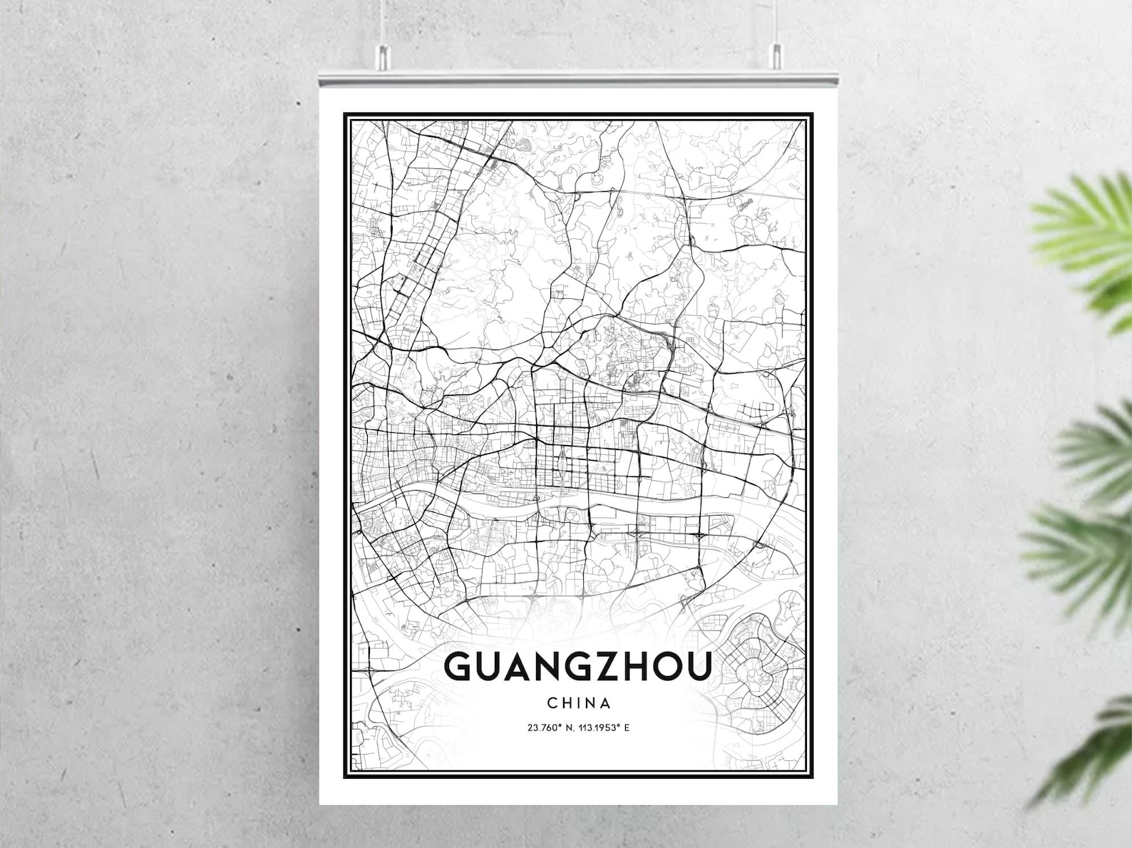 Guangzhou Map Print Guangzhou Map Poster Wall Art Guangzhou | Etsy
