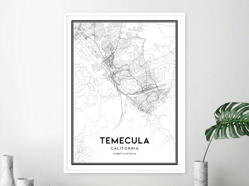 Temecula Map Print, Temecula Map Poster Wall Art, Ca City Map ...