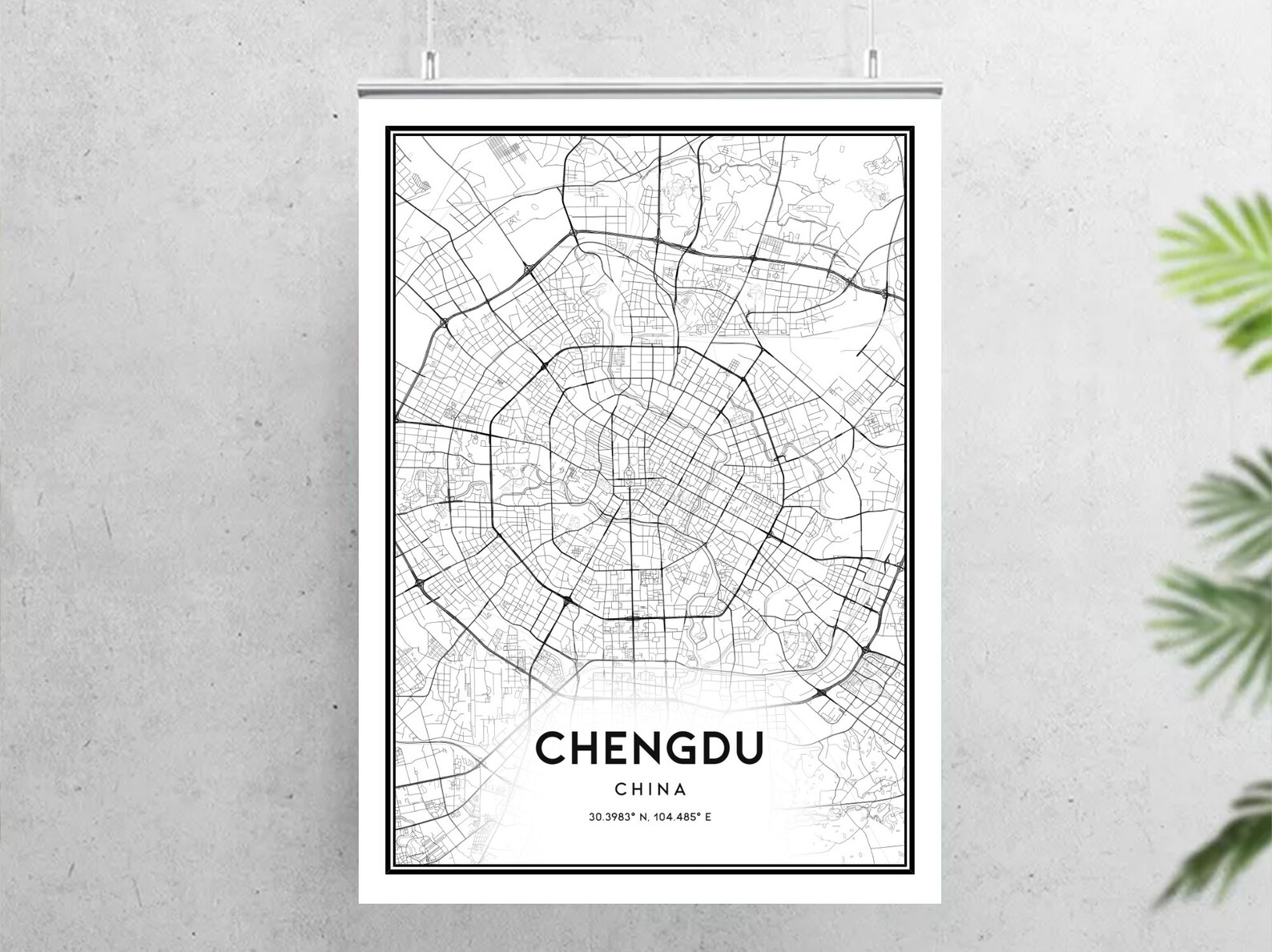Chengdu Map Print Chengdu Map Poster Wall Art Chengdu City - Etsy