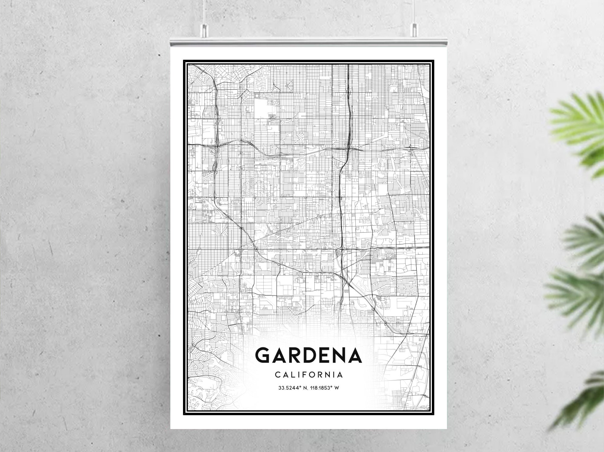 Gardena Map Print Gardena Map Poster Wall Art Ca City Map - Etsy UK