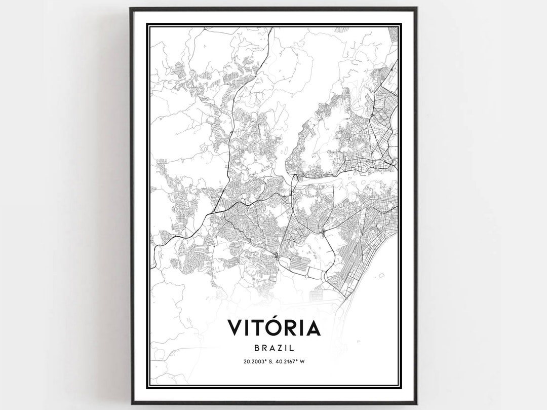 Vitória Map Print, Vitória Map Poster Wall Art, Vitória City Map ...