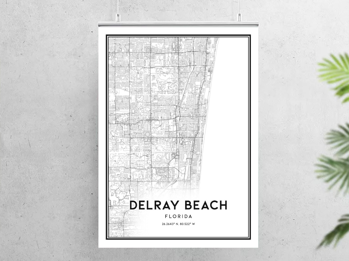 Delray Beach Map Print Delray Beach Map Poster Wall Art Fl - Etsy