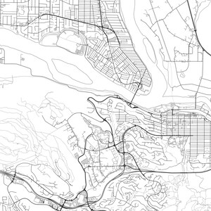 Kamloops Map Print, Kamloops Map Poster Wall Art, Kamloops City Map ...
