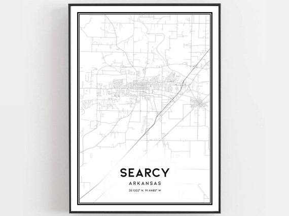 Searcy Map Print Searcy Map Poster Wall Art Ar City Map | Etsy