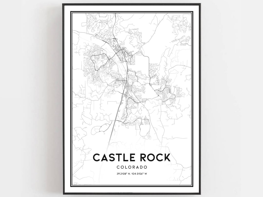 Castle Rock Map Print, Castle Rock Map Poster Wall Art, Co City Map ...