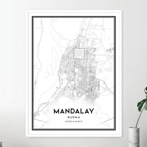 Mandalay Map Print, Mandalay Map Poster Wall Art, Mandalay City Map ...