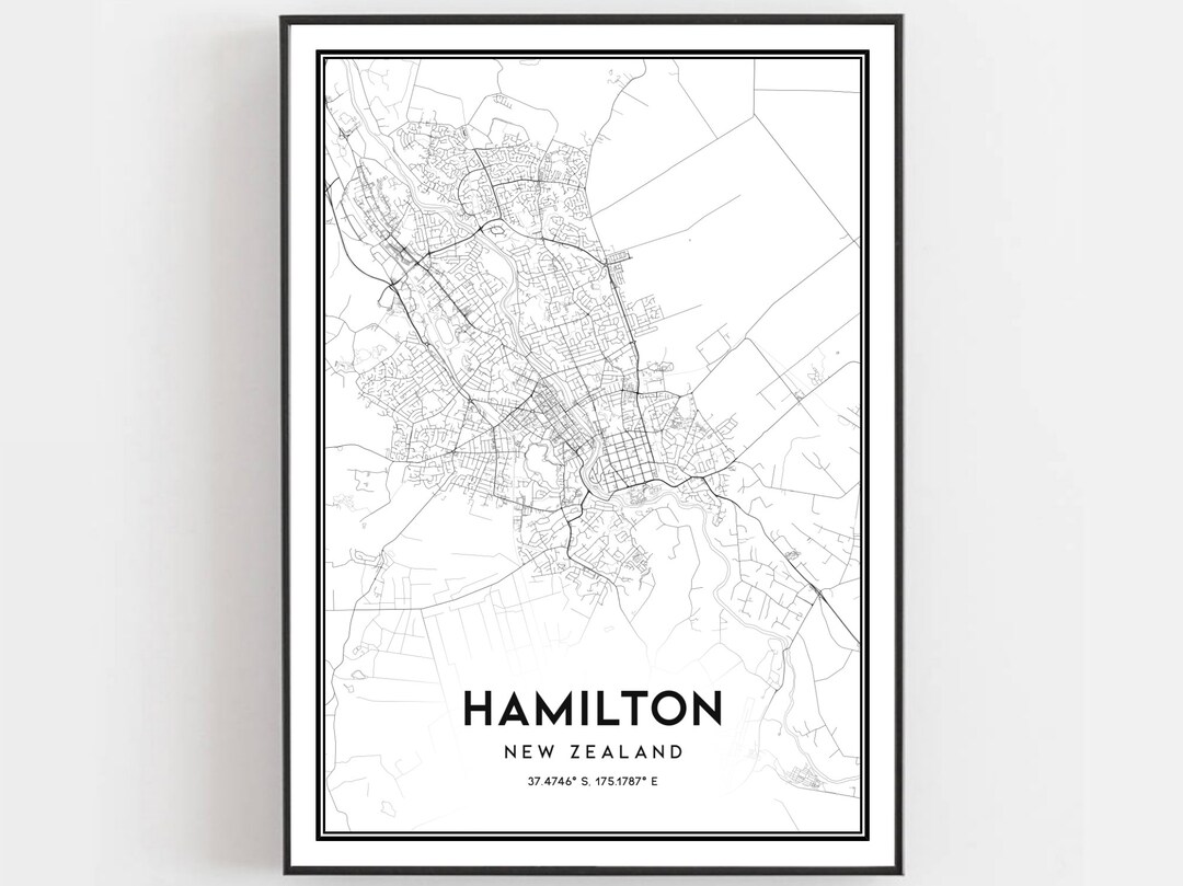 Hamilton Map Print, Hamilton Map Poster Wall Art, Hamilton City Map ...