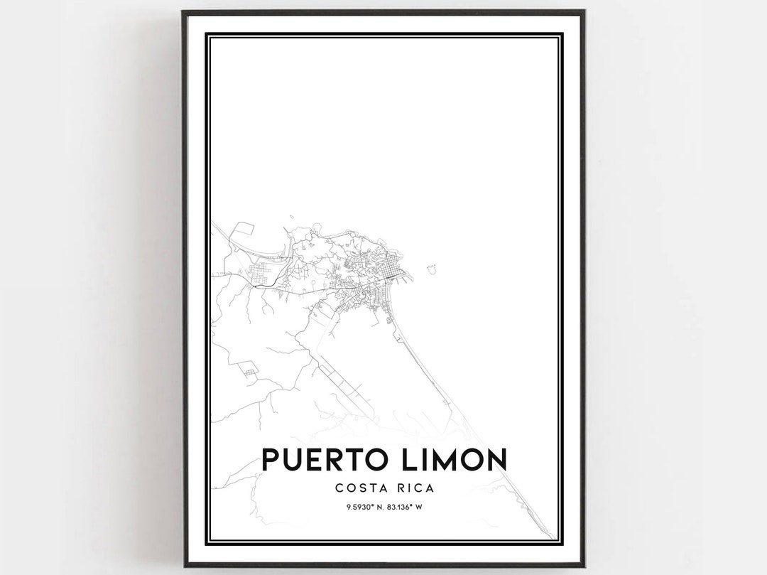Puerto Limon Map Print, Puerto Limon Map Poster Wall Art, Puerto Limon ...