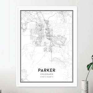 Parker Map Print, Parker Map Poster Wall Art, Co City Map, Colorado ...