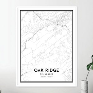 Oak Ridge Map Print, Oak Ridge Map Poster Wall Art, Tn City Map ...