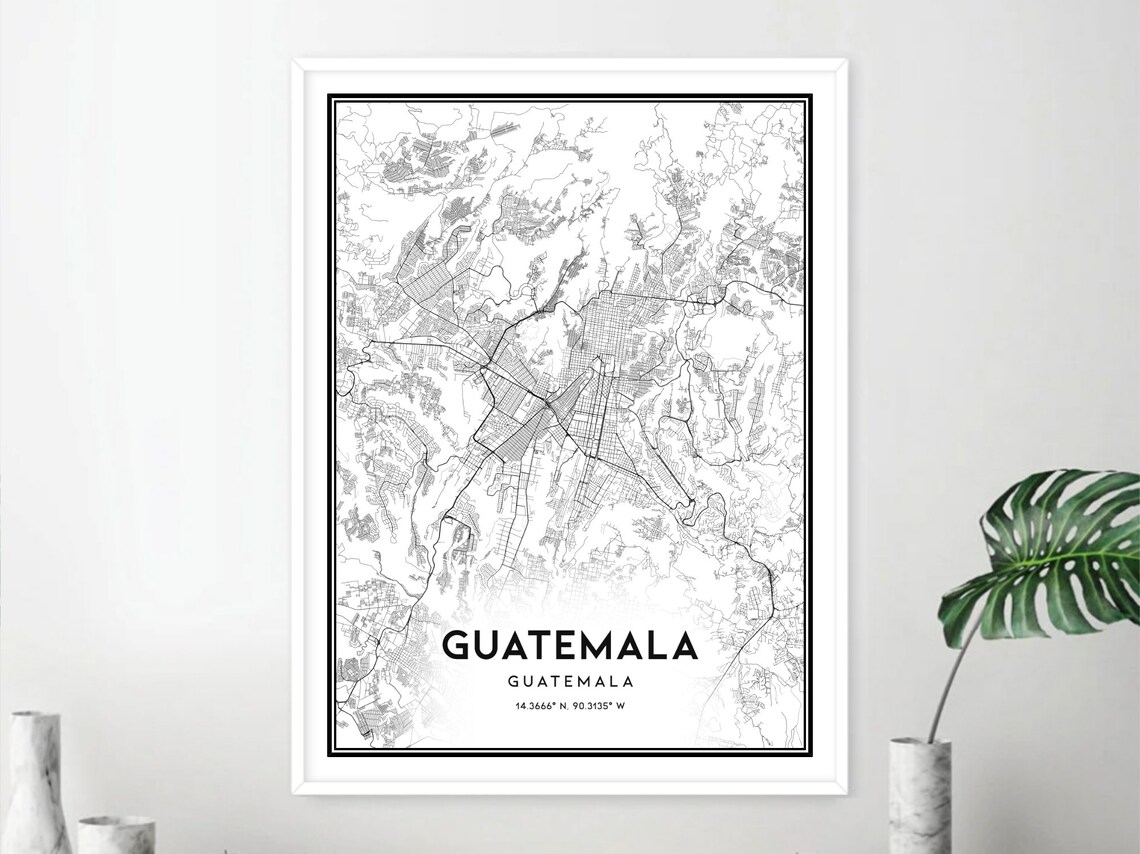 Guatemala Map Print Guatemala Map Poster Wall Art Guatemala | Etsy