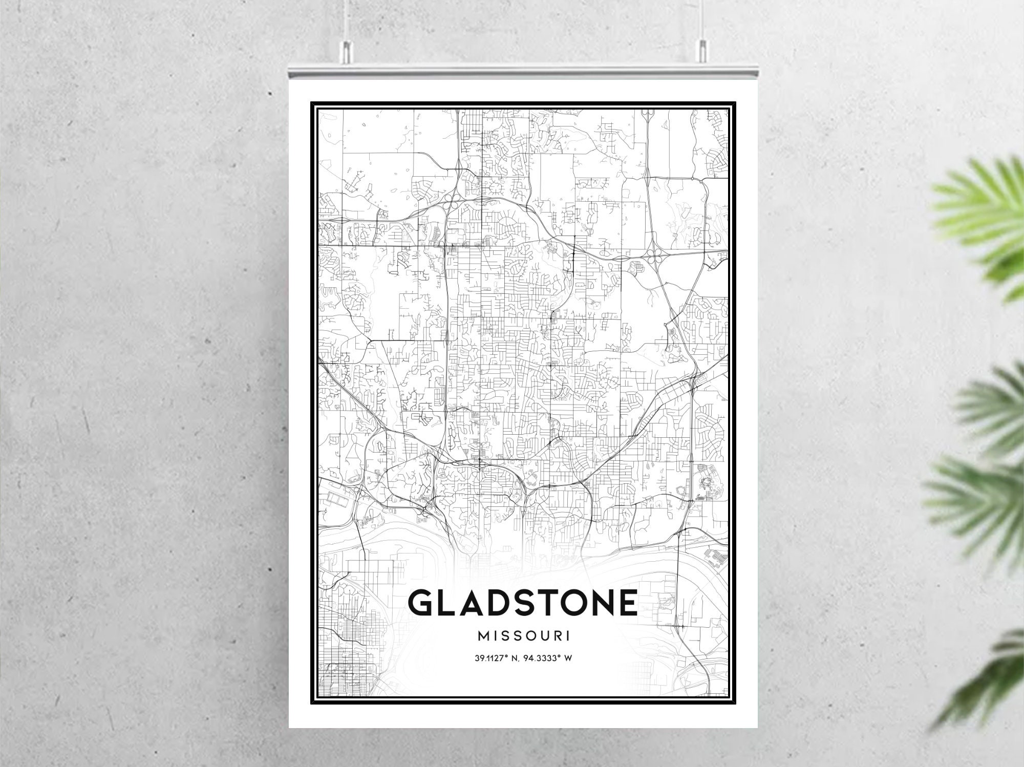 Gladstone Map Print Gladstone Map Poster Wall Art Mo City | Etsy