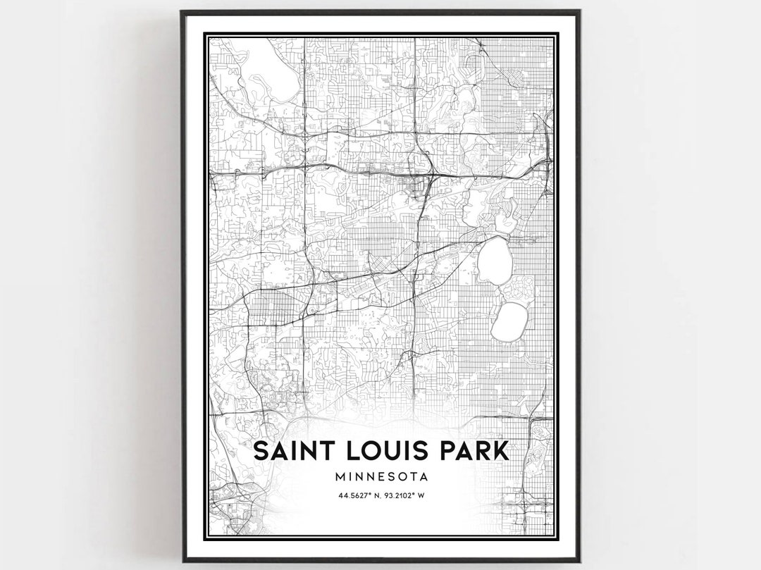 Saint Louis Park Map Print, Saint Louis Park Map Poster Wall Art, Mn ...