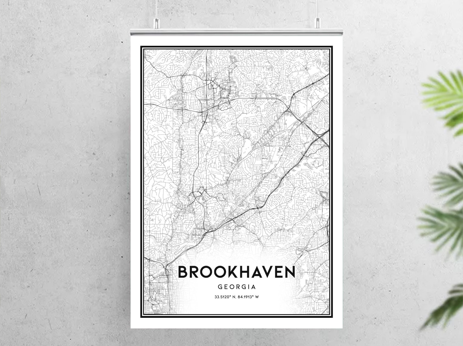 Brookhaven Map Print Brookhaven Map Poster Wall Art Ga City - Etsy