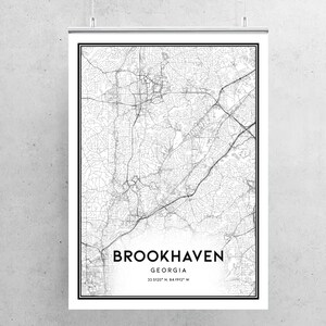 Brookhaven Map Print, Brookhaven Map Poster Wall Art, Ga City Map ...