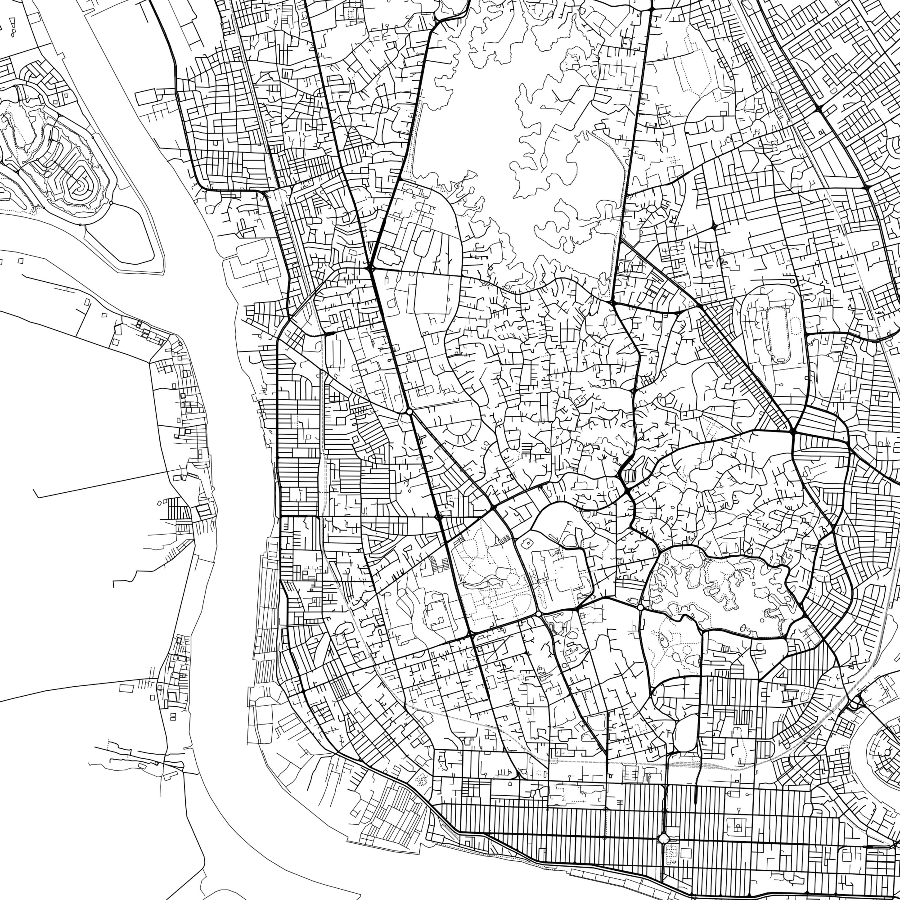 Rangoon Map Print Rangoon Map Poster Wall Art Rangoon City | Etsy