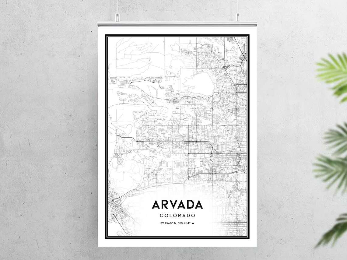 Arvada Map Print, Arvada Map Poster Wall Art, Co City Map, Colorado ...