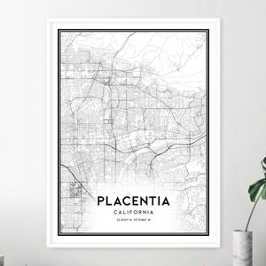 Placentia Map Print, Placentia Map Poster Wall Art, Ca City Map ...