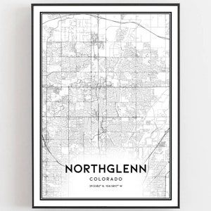 Northglenn Map Print, Northglenn Map Poster Wall Art, Co City Map ...