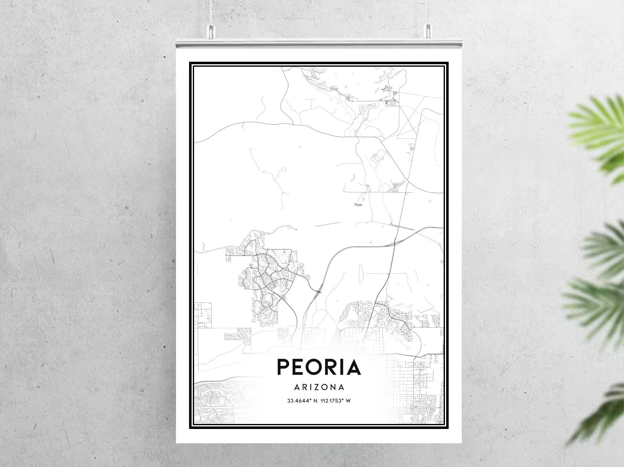 Peoria Map Print Peoria Map Poster Wall Art Az City Map - Etsy
