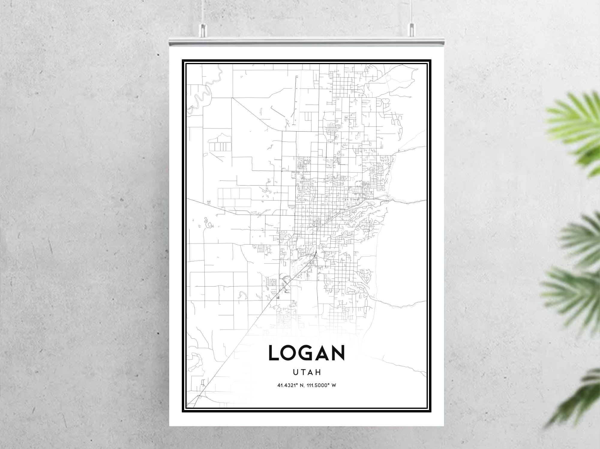 Logan Map Print, Logan Map Poster Wall Art, Ut City Map, Utah Print ...