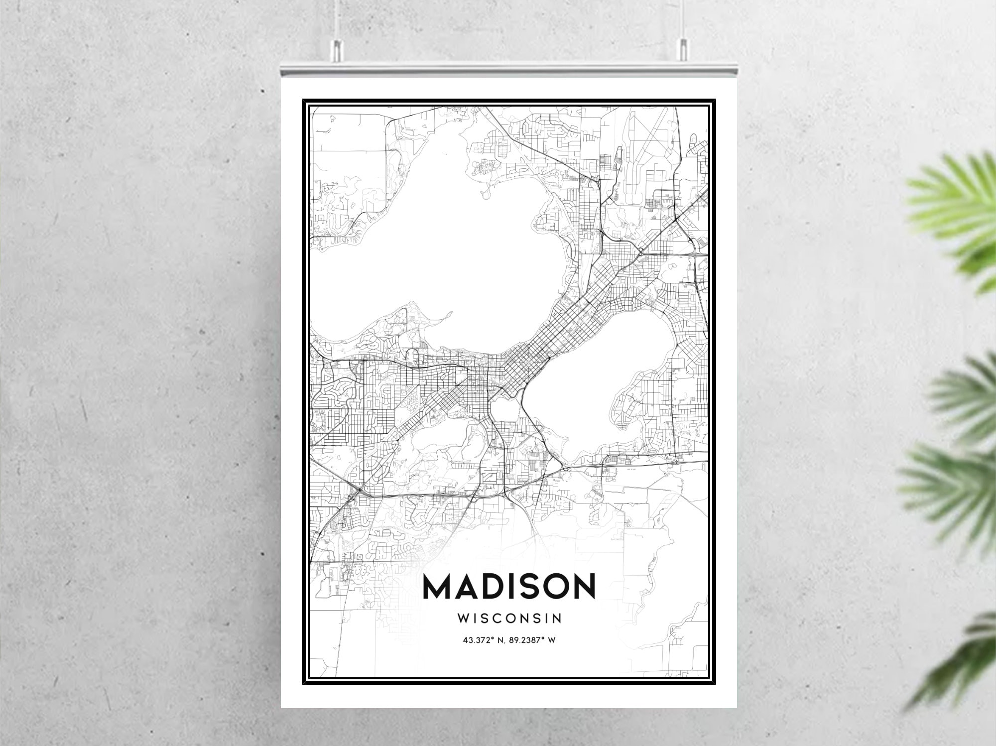 Madison Map Print Madison Map Poster Wall Art Wi City Map | Etsy
