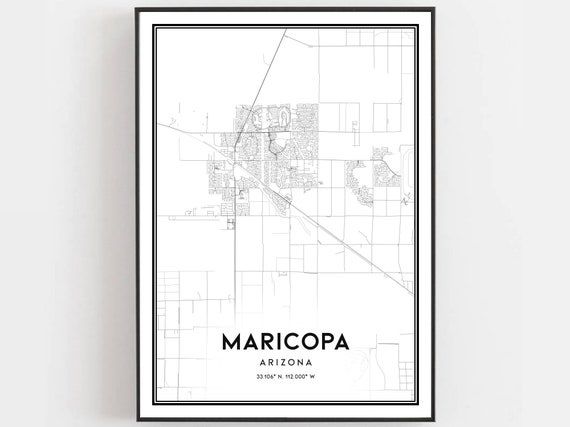 Maricopa Map Print Maricopa Map Poster Wall Art Az City Map - Etsy
