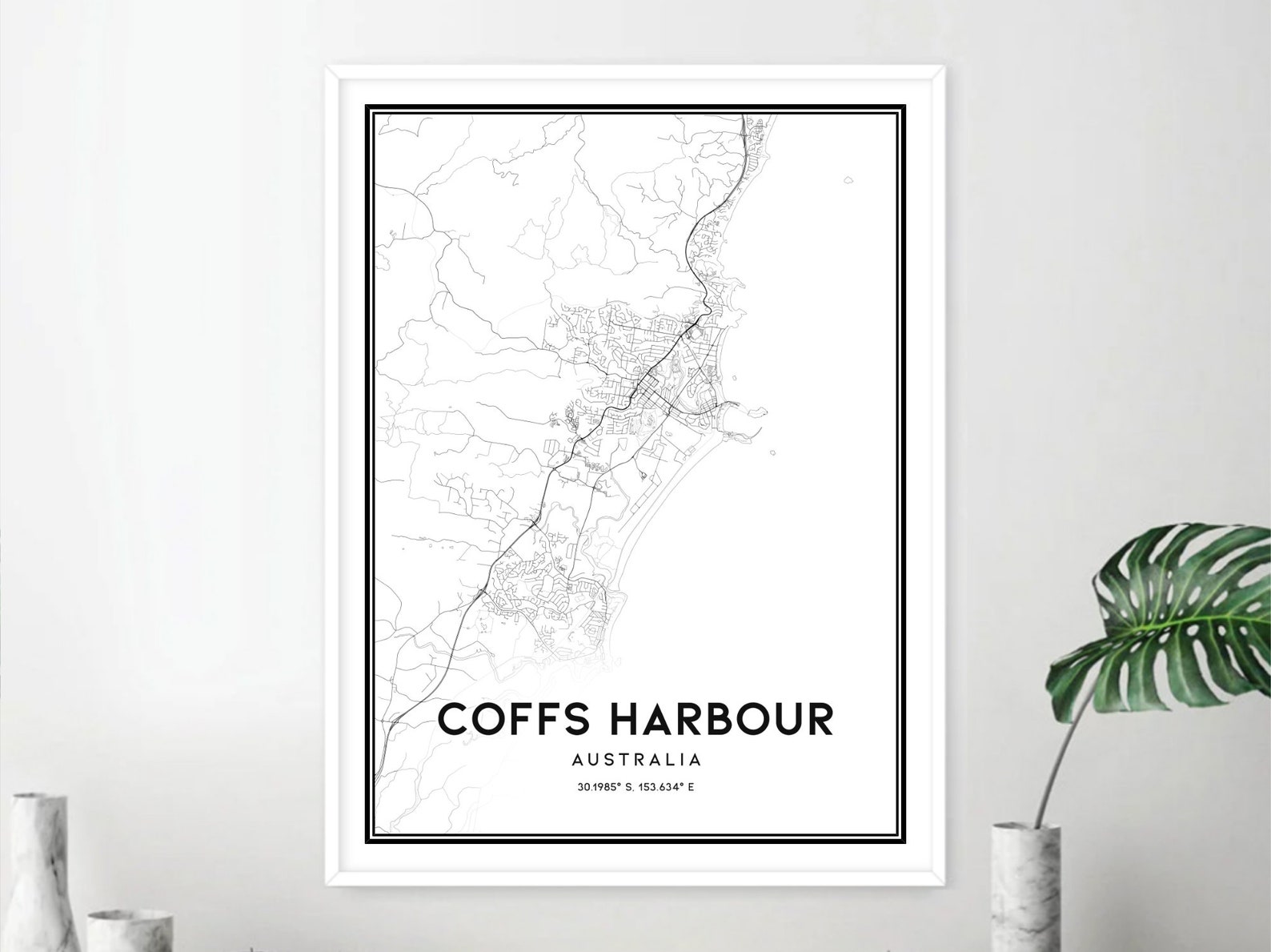 Coffs Harbour Map Print Coffs Harbour Map Poster Wall Art - Etsy