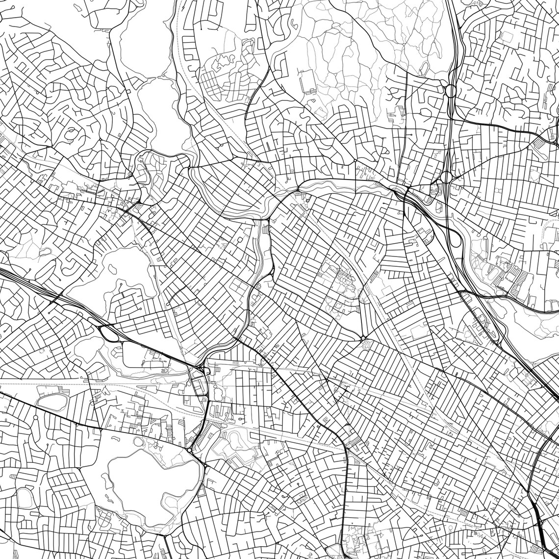 Somerville Map Print Somerville Map Poster Wall Art Ma City - Etsy