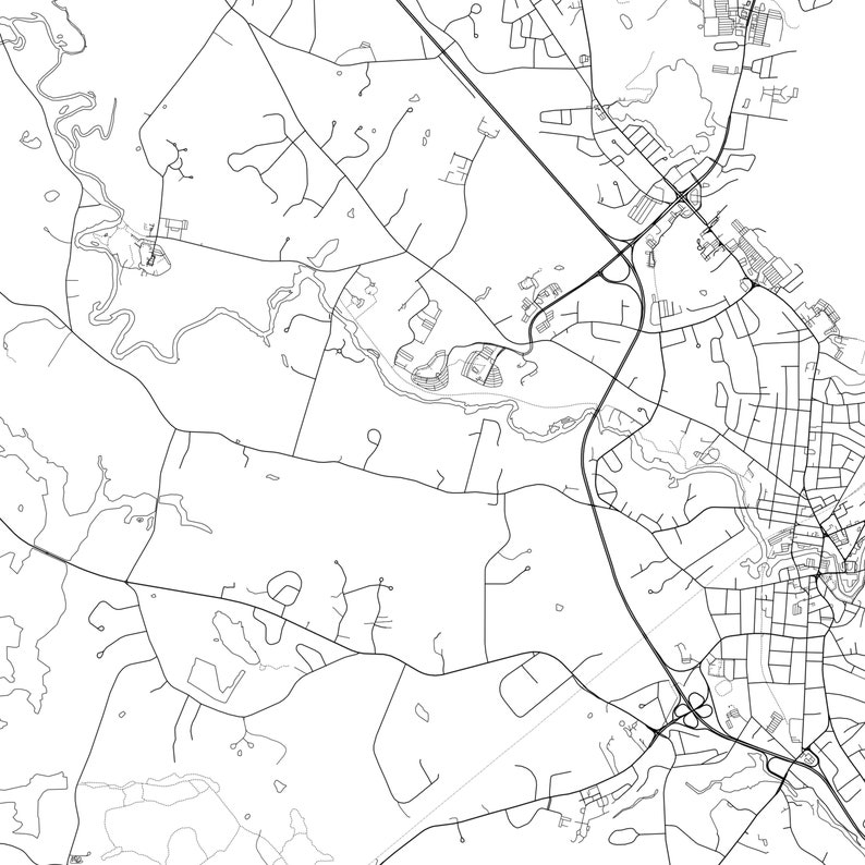 Dover Map Print, Dover Map Poster Wall Art, Nh City Map, New Hampshire ...
