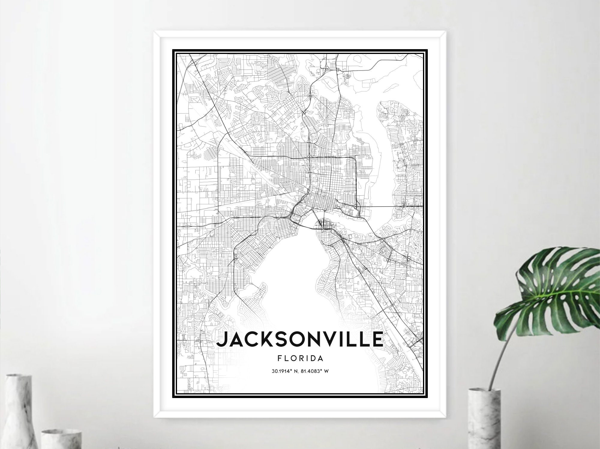 Jacksonville Map Print Jacksonville Map Poster Wall Art Fl | Etsy