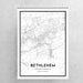 Bethlehem Map Print, Bethlehem Map Poster Wall Art, Pa City Map ...