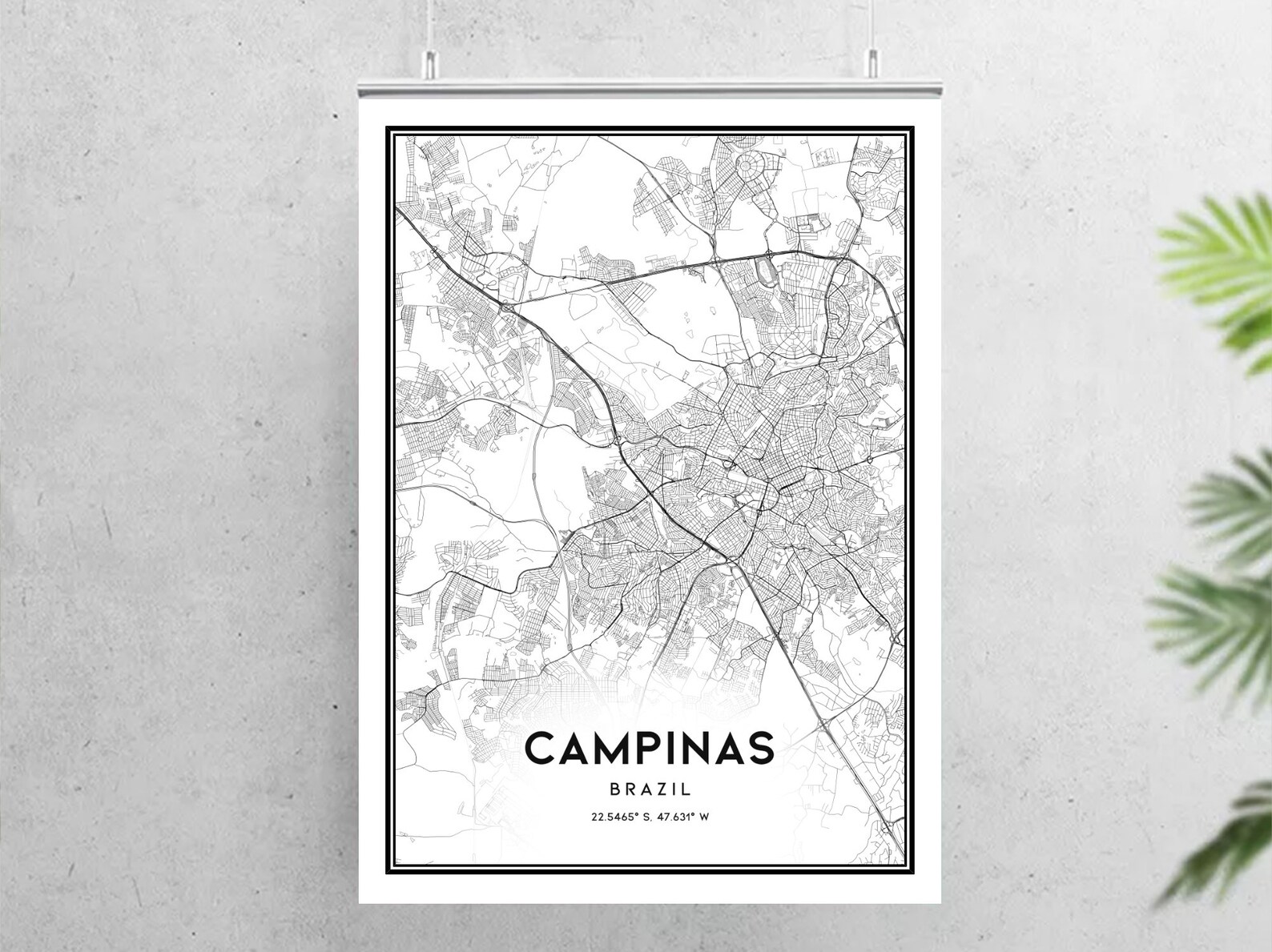 Campinas Map Print, Campinas Map Poster Wall Art, Campinas City Map ...