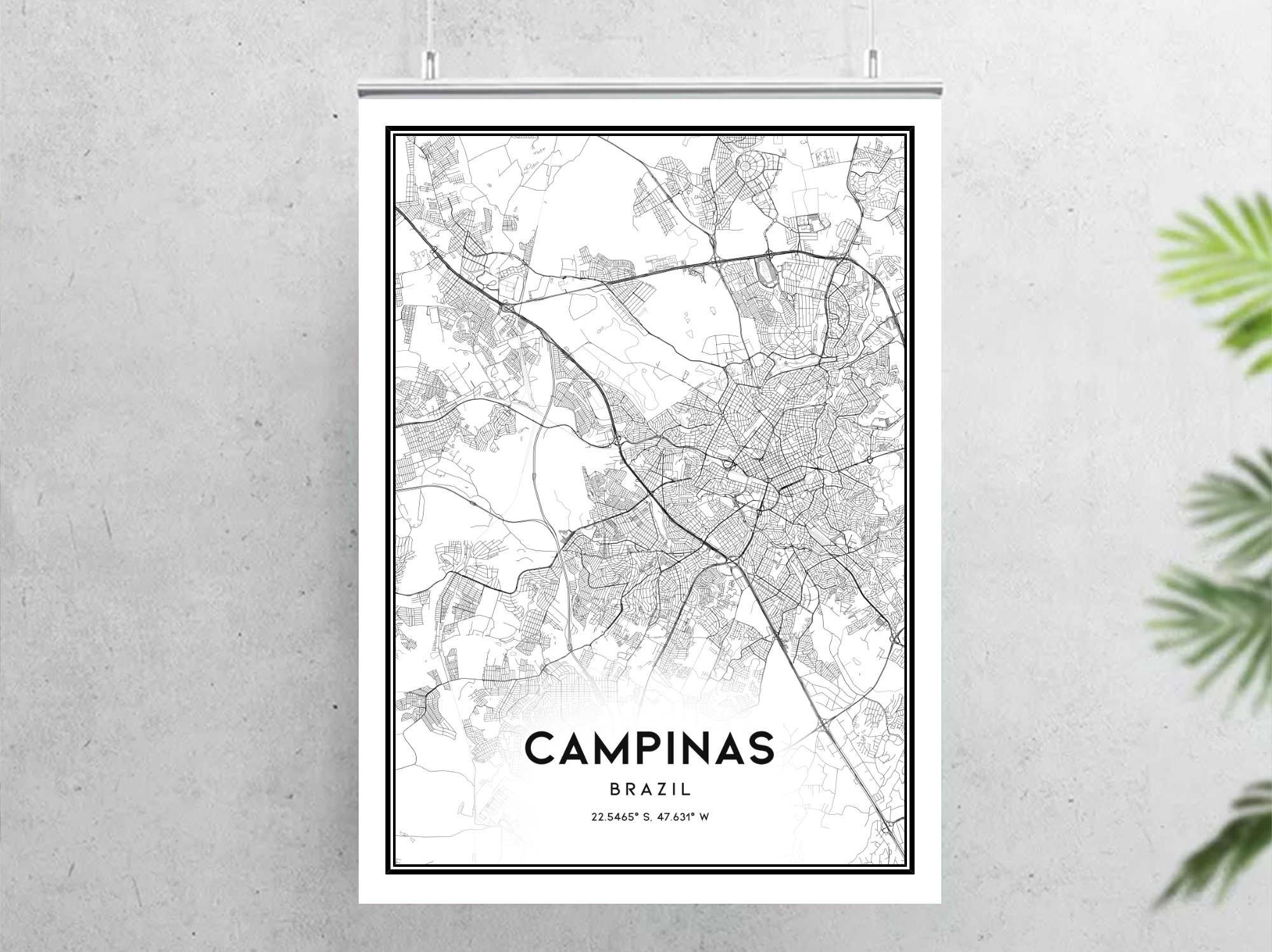Campinas Map Print, Campinas Map Poster Wall Art, Campinas City Map ...