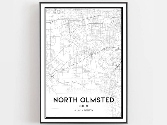 North Olmsted Map Print North Olmsted Map Poster Wall Art Oh | Etsy