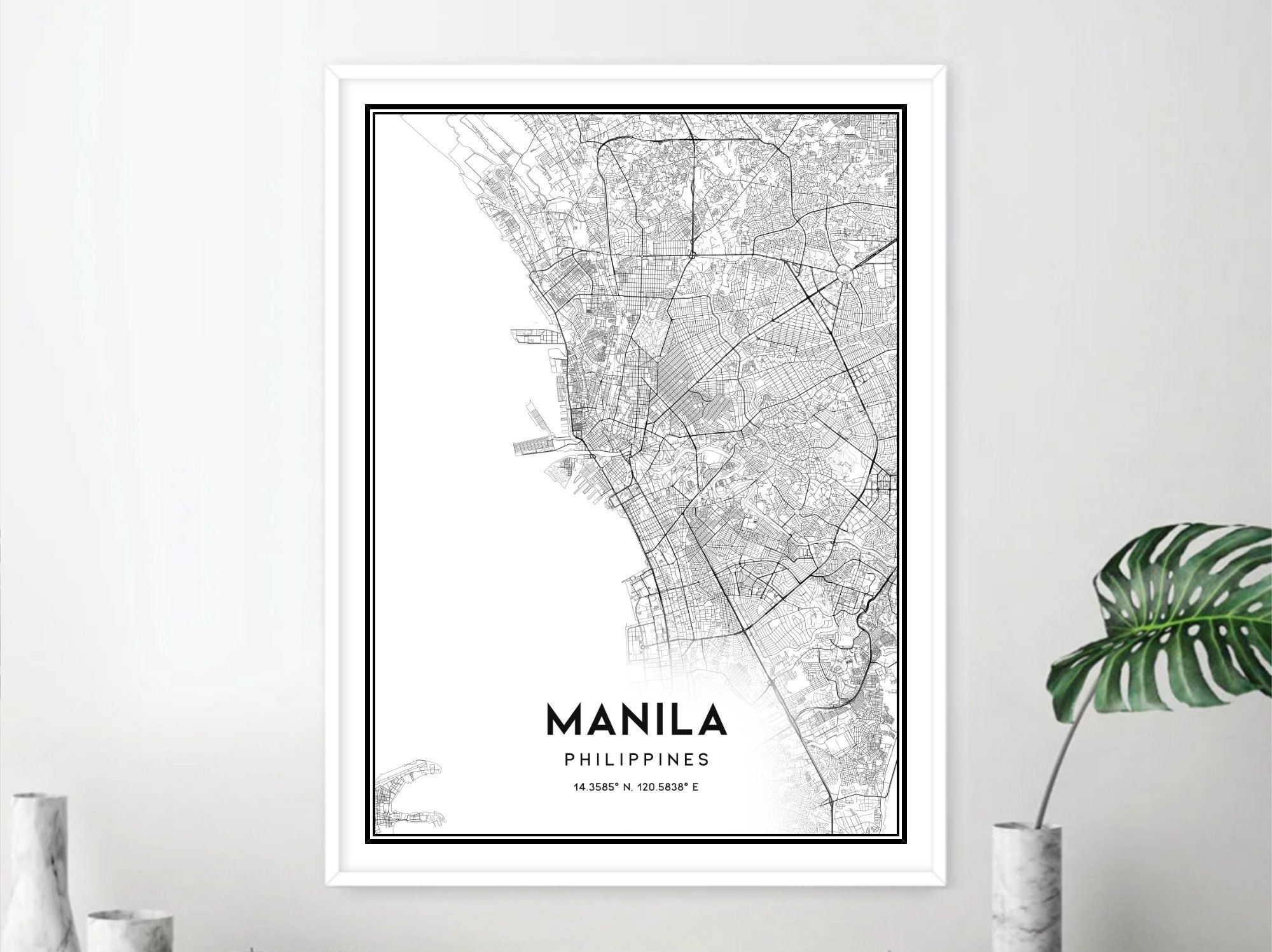 Manila Map Print Manila Map Poster Wall Art Manila City Map | Etsy