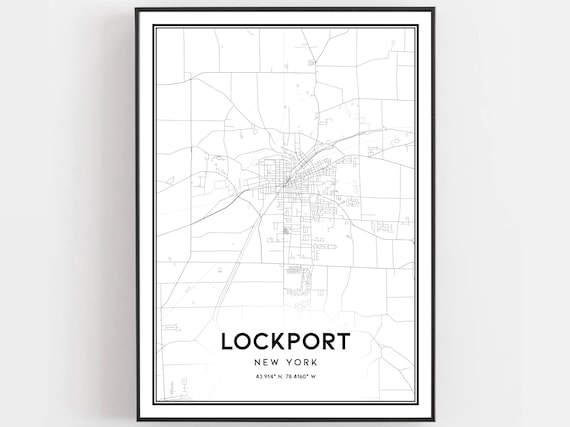 Lockport Map Print Lockport Map Poster Wall Art Ny City Map | Etsy