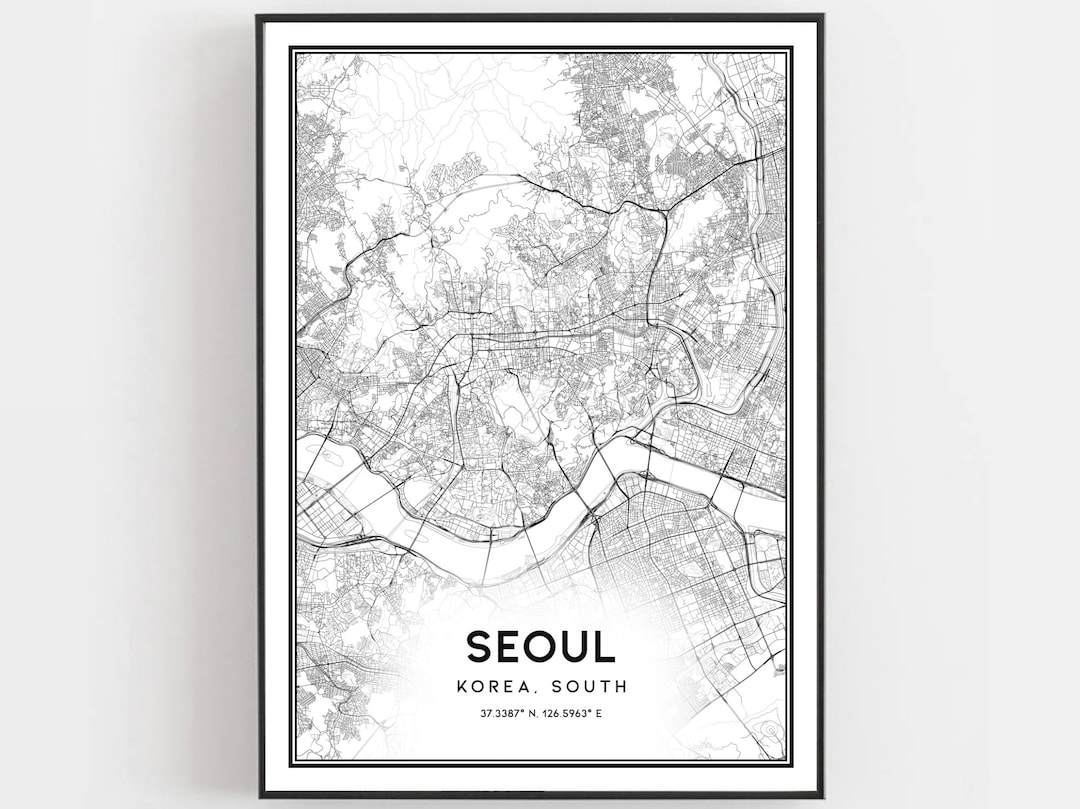 Seoul Map Print, Seoul Map Poster Wall Art, Seoul City Map, Seoul Print ...