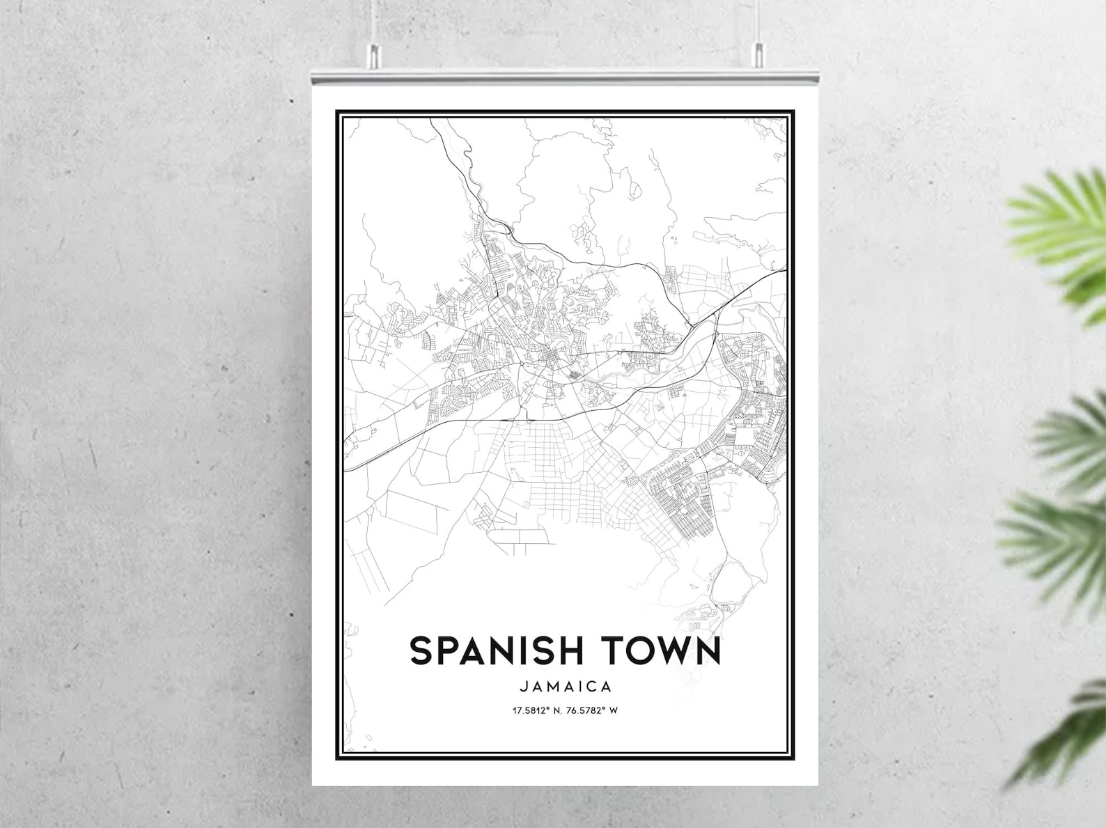 Spanish Town Map Print Spanish Town Map Poster Wall Art | Etsy